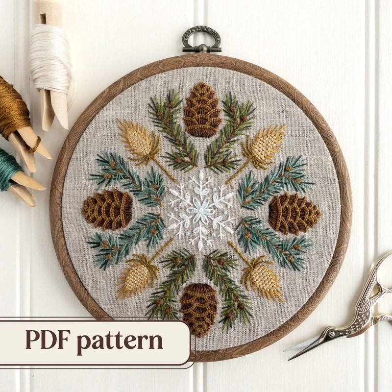Hand Embroidery Pinecone - Etsy UK