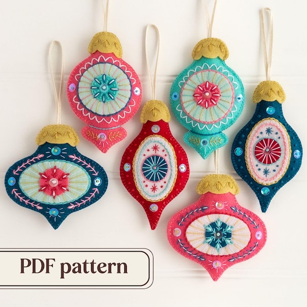 Felt Ornament Set Pattern - Etsy