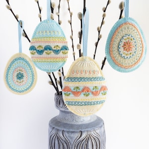 Embroidered Felt Easter Eggs PDF Pattern Easter Egg - Etsy