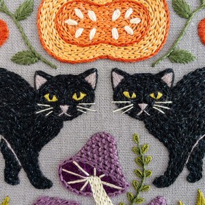 Halloween Cats Embroidery Pattern, Hand Embroidery PDF Pattern ...