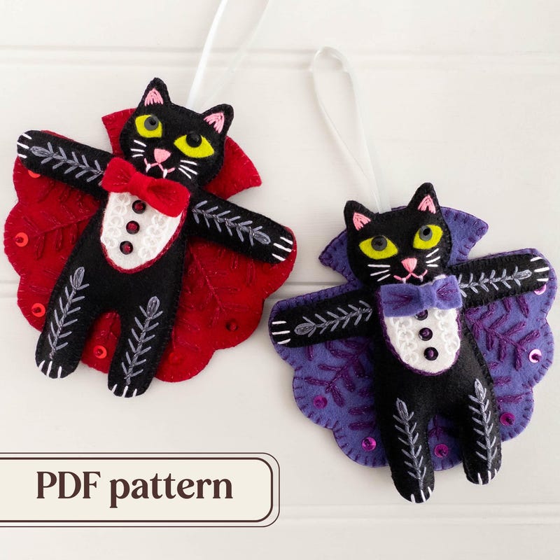 Felt Ornament Kits Cat - Etsy