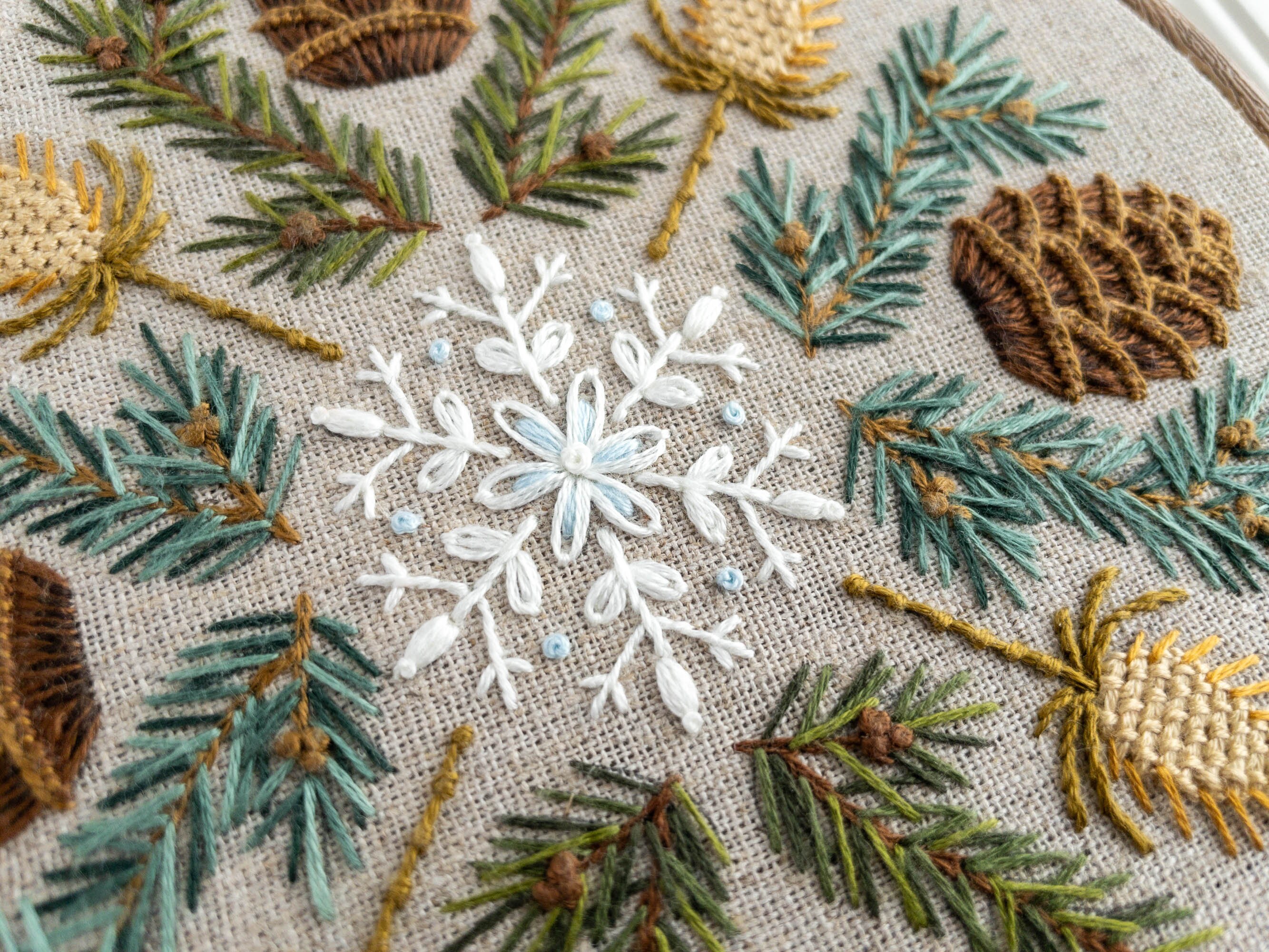 Autumn and Winter Hand Embroidery Pattern Bundle, Botanical Wreath ...