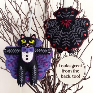 Felt Vampire Cats Embroidery Pattern, Halloween Felt Ornaments, DIY ...