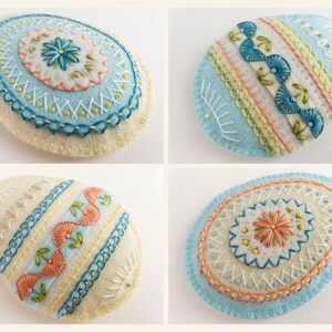 Embroidered Felt Easter Eggs PDF Pattern Easter Egg - Etsy