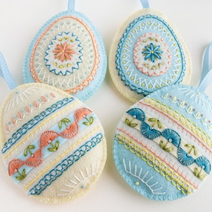 Embroidered Felt Easter Eggs PDF Pattern Easter Egg - Etsy