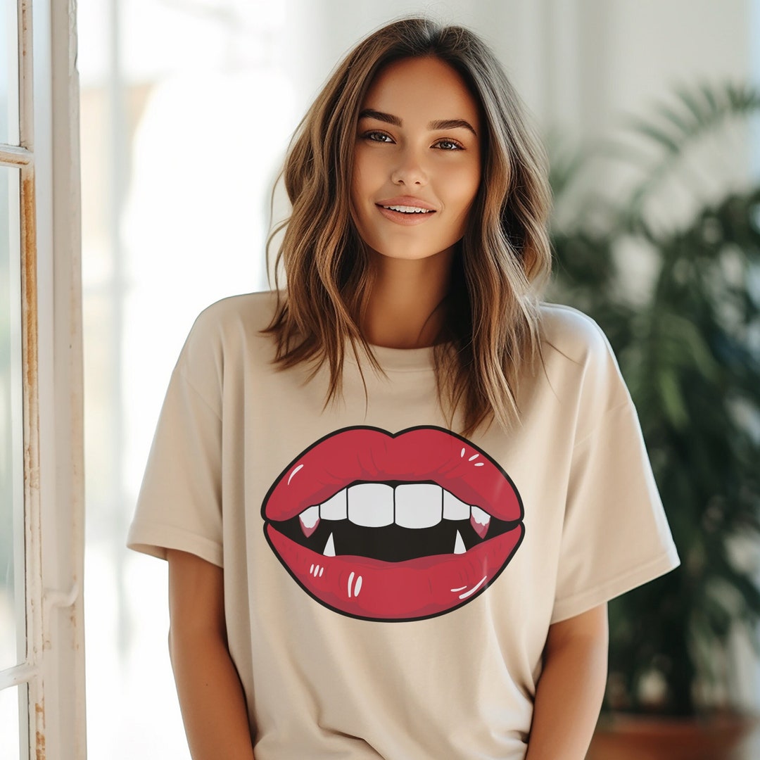 Vampire Kiss T-shirt, Vampire Lips Shirt, Halloween Shirt, Halloween ...