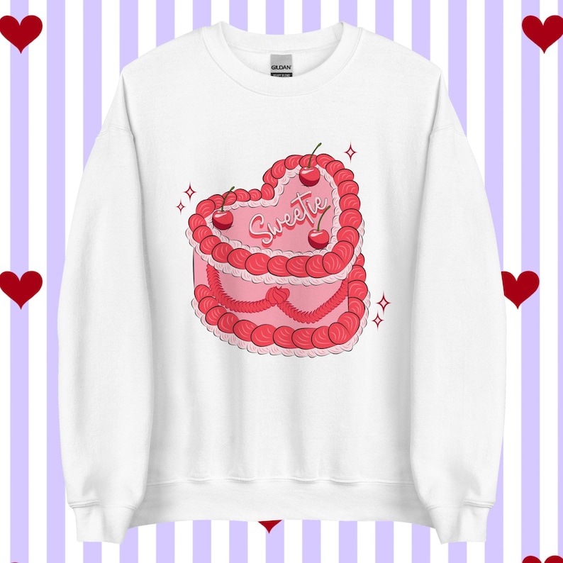 Valentine Sweetie Heart Cake Sweatshirt, Valentines Shirts for Women ...