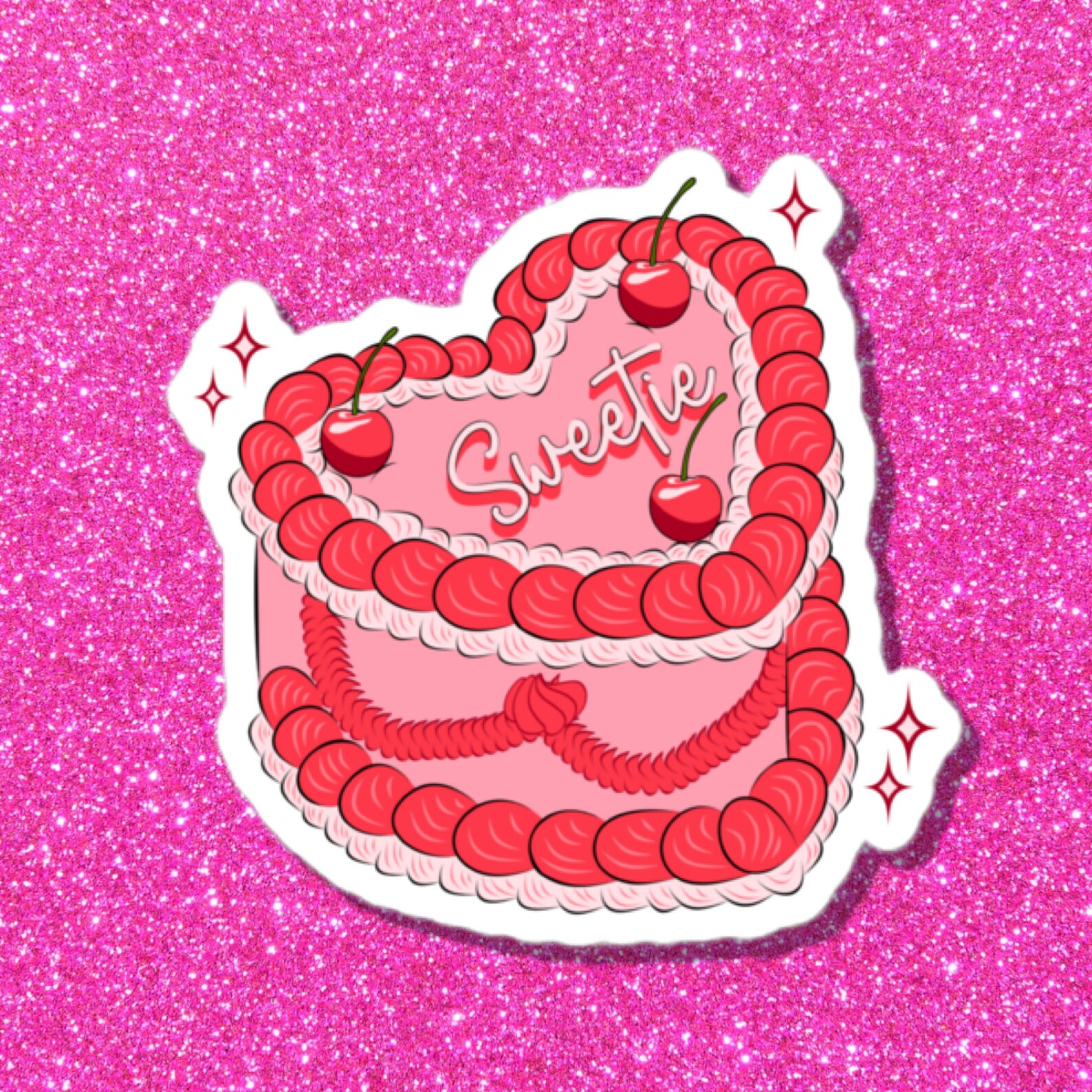Valentine Sweetie Cake Stickers, Valentine's Day, Heart Stickers ...