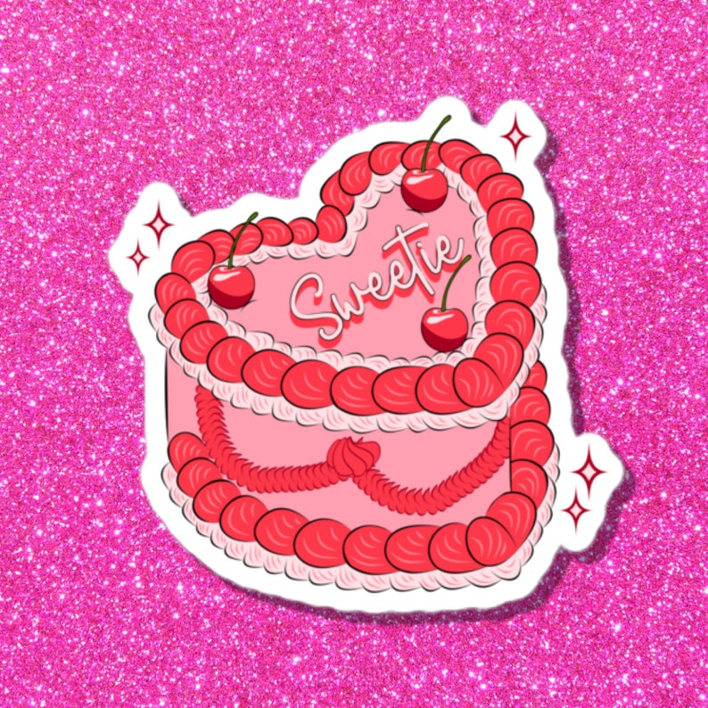 Valentine Sweetie Cake Stickers, Valentine's Day, Heart Stickers ...