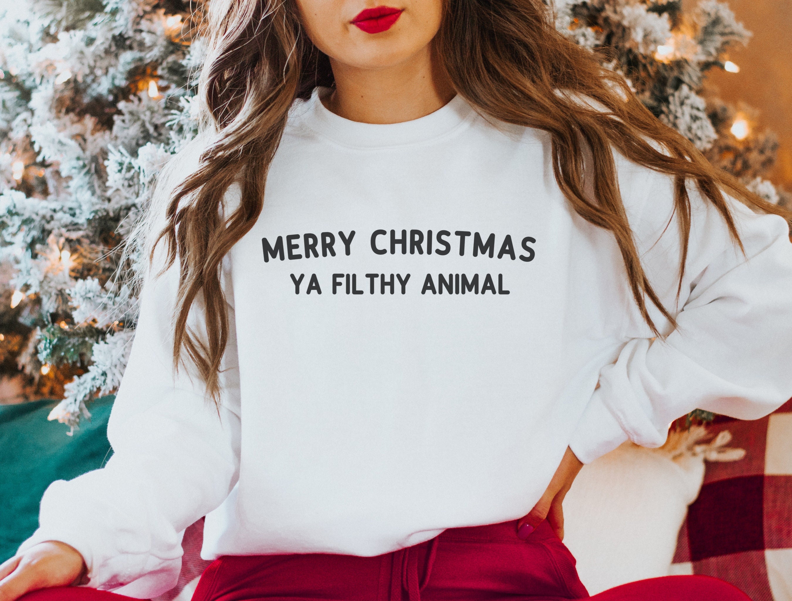 Merry Christmas Ya Filthy Animal Knit Sweater