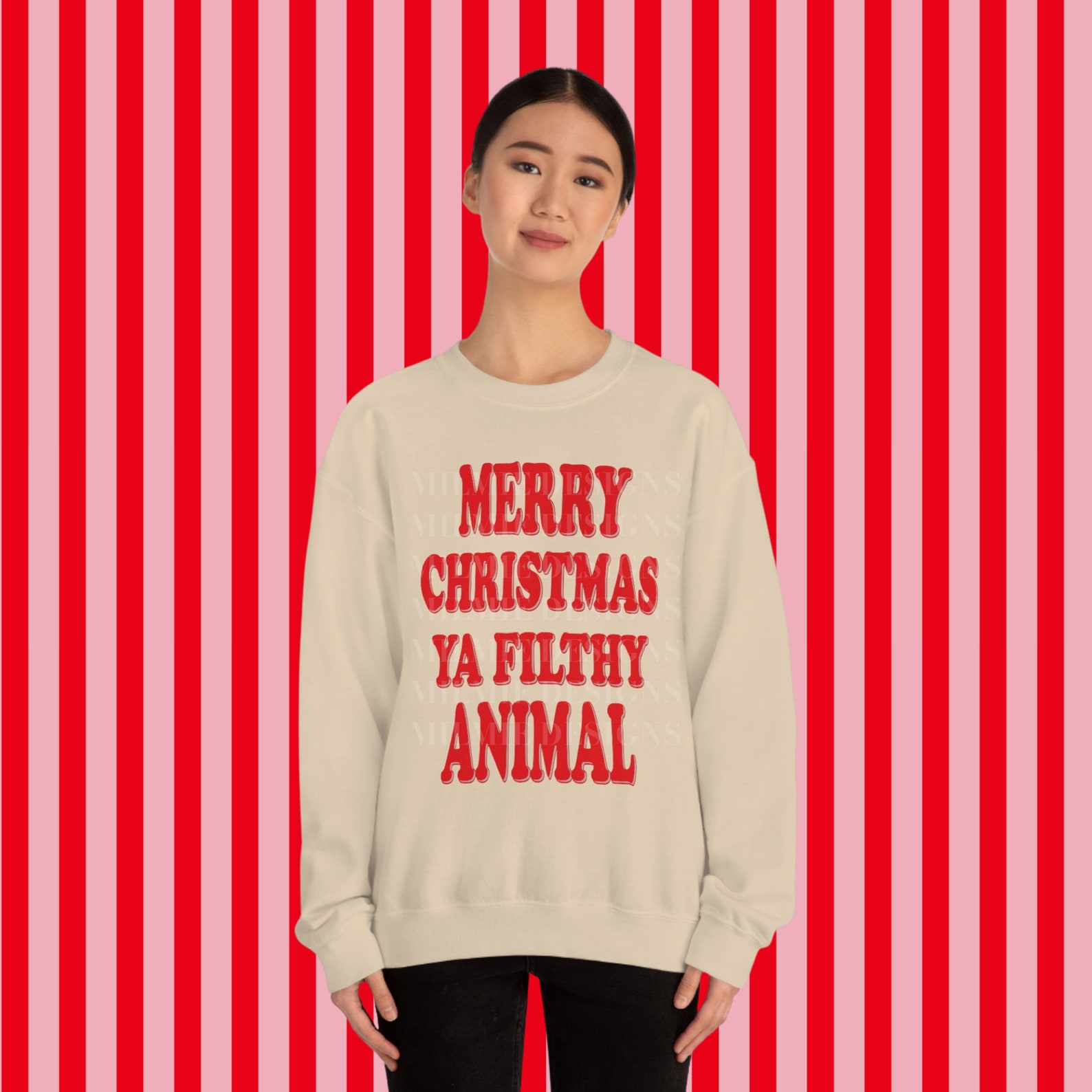Merry Christmas Ya Filthy Animal Christmas Sweatshirt, Funny Holiday ...