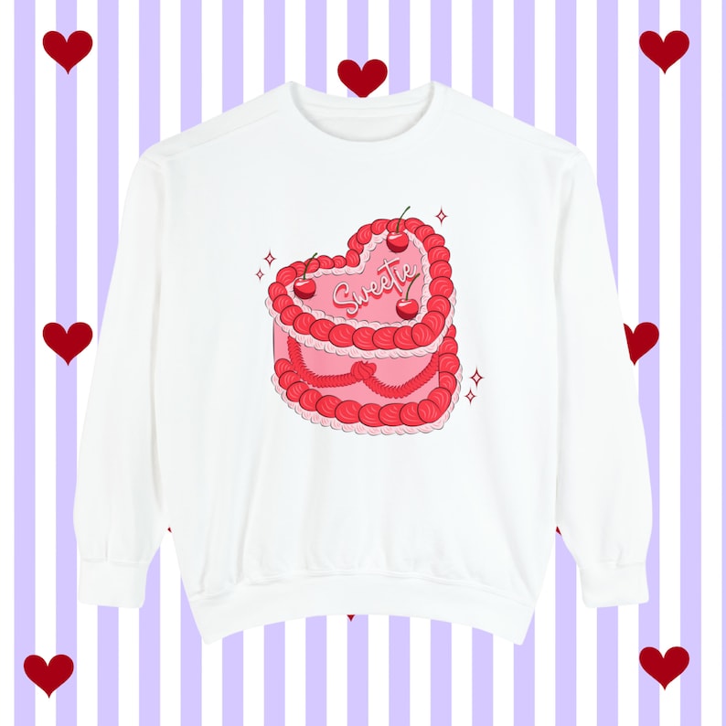 Valentine Sweetie Heart Cake Sweatshirt, Valentines Shirts for Women ...