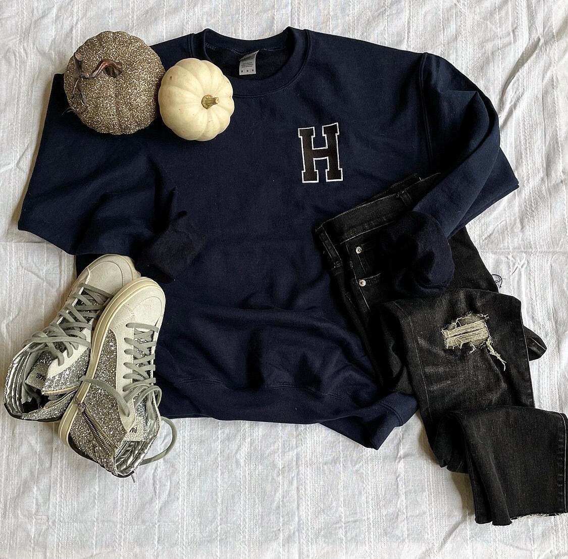 Varsity Embroidered Monogram Letter G Unisex Sweatshirt - Etsy