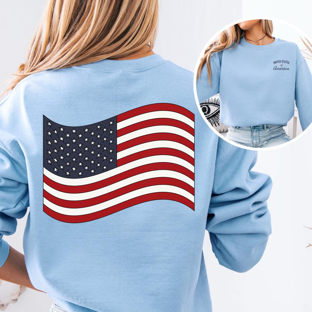 American Flag Shirt Women, Preppy Patriotic Shirt, United States of ...