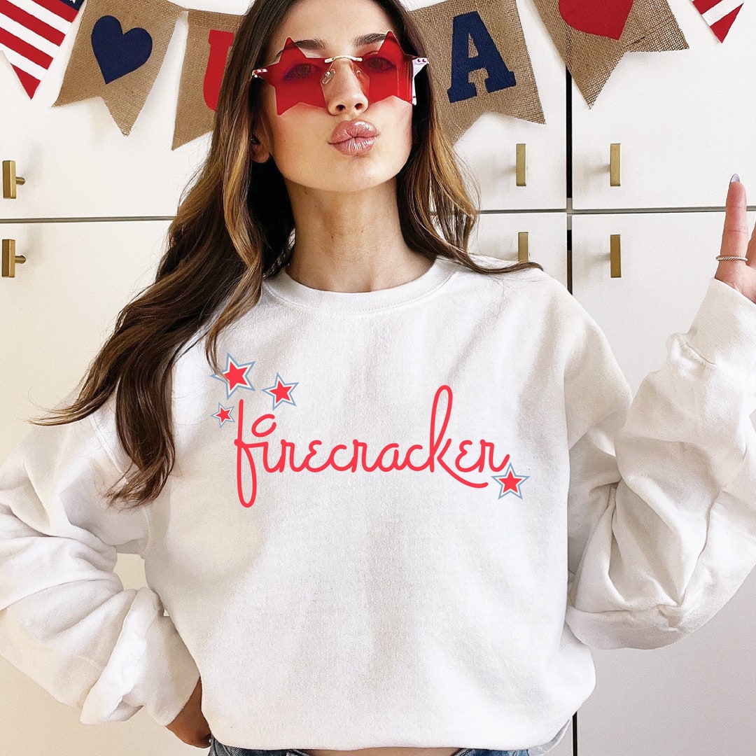 FIRECRACKER 4th of July Shirt, Women's Trendy Oversized Sweatshirt ...
