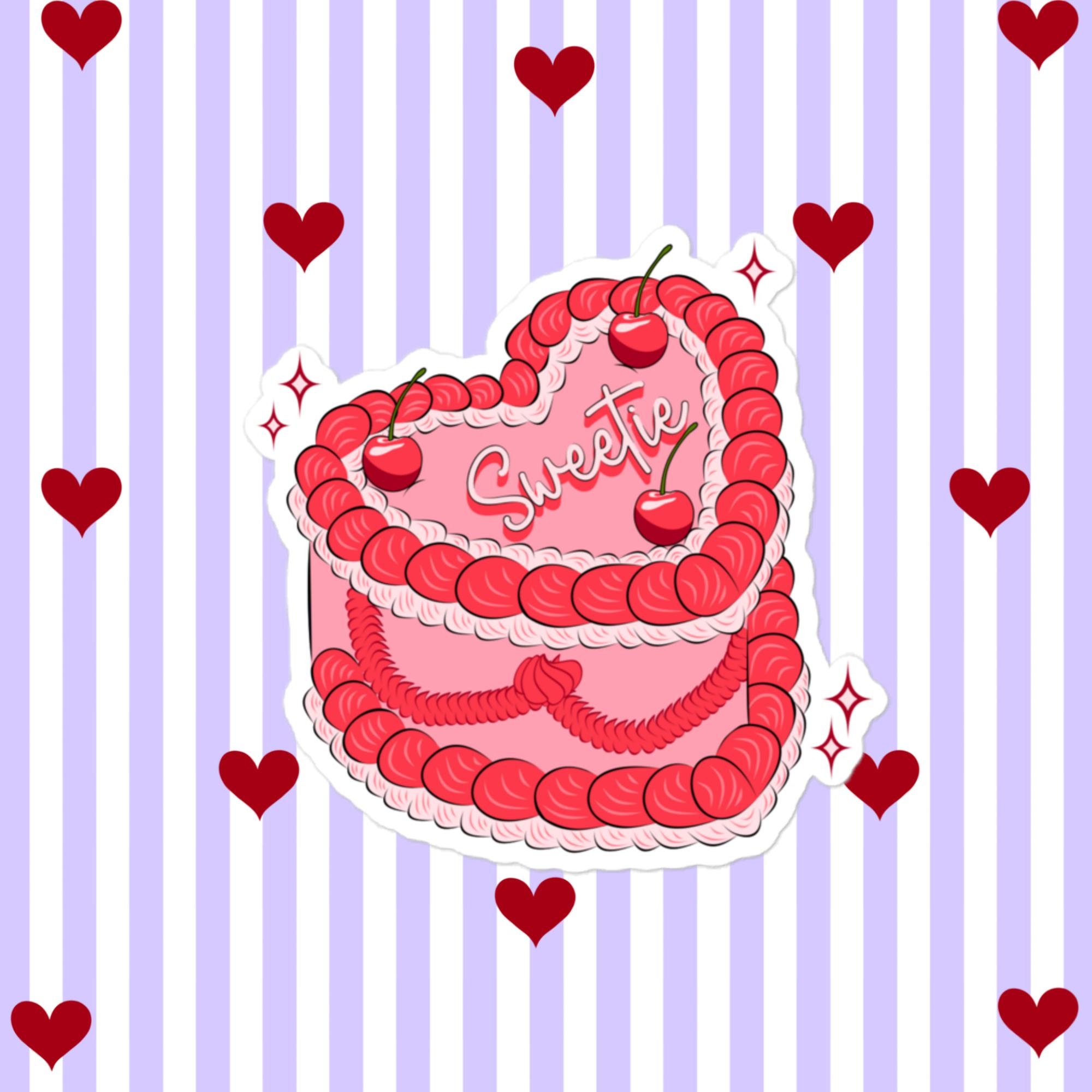Valentine Sweetie Cake Stickers, Valentine's Day, Heart Stickers ...
