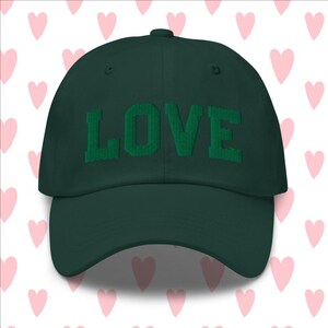 Green Love 3D Puff Embroidery Hat, Valentine's Day, Valentine's Day ...