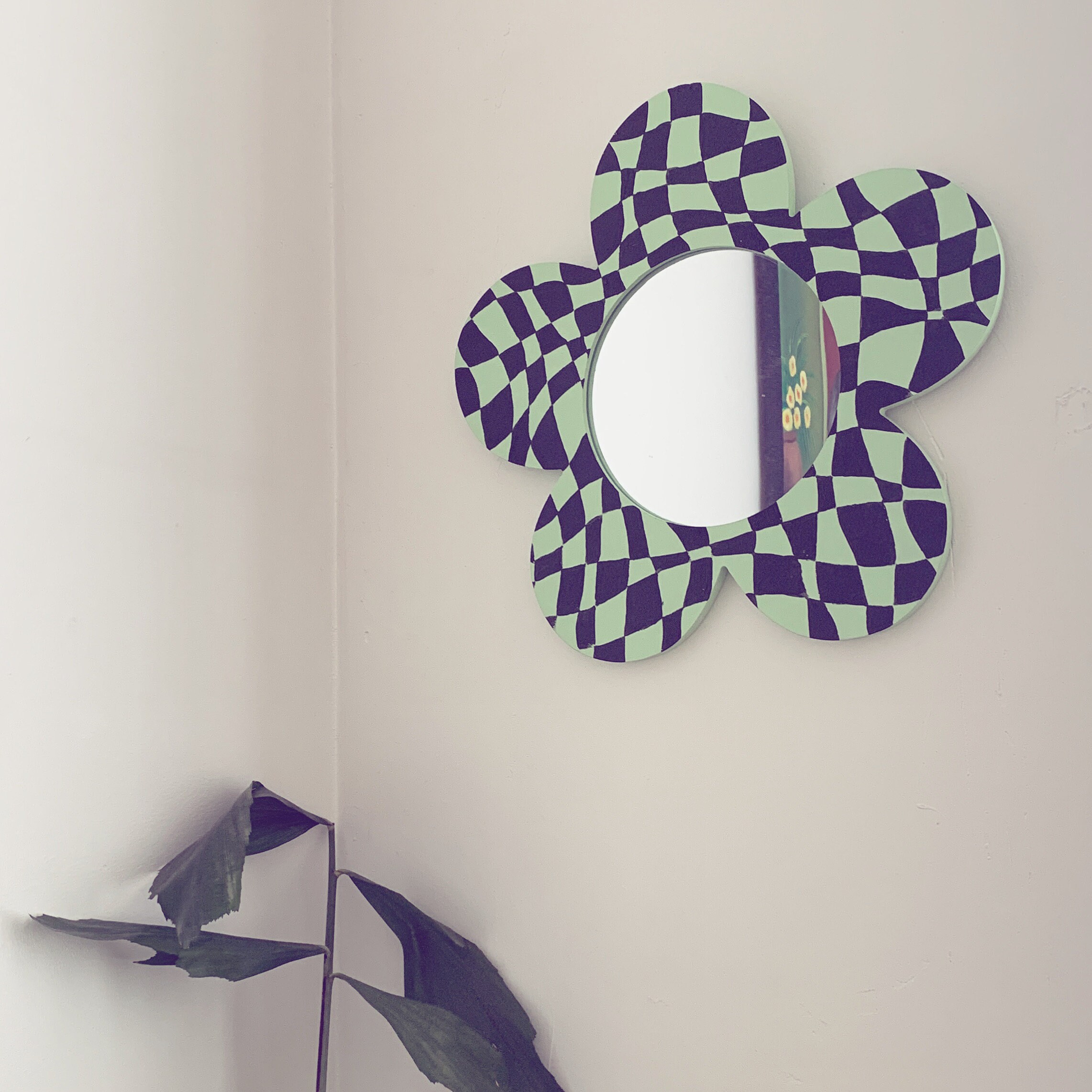 Hand Painted Flower Mirror - Etsy