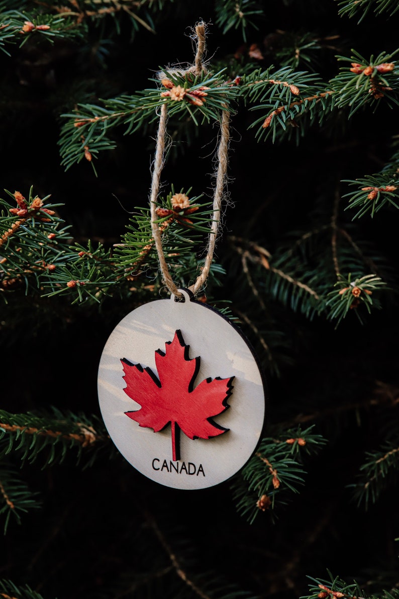 Canada Ornament, Maple Leaf Ornament, Wood Canada Ornament, Canadian ...