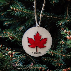 Canada Ornament, Maple Leaf Ornament, Wood Canada Ornament, Canadian ...