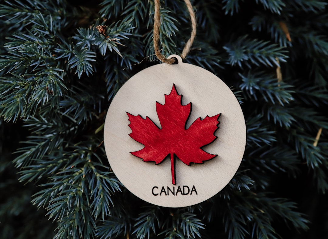 Canada Ornament, Maple Leaf Ornament, Wood Canada Ornament, Canadian ...