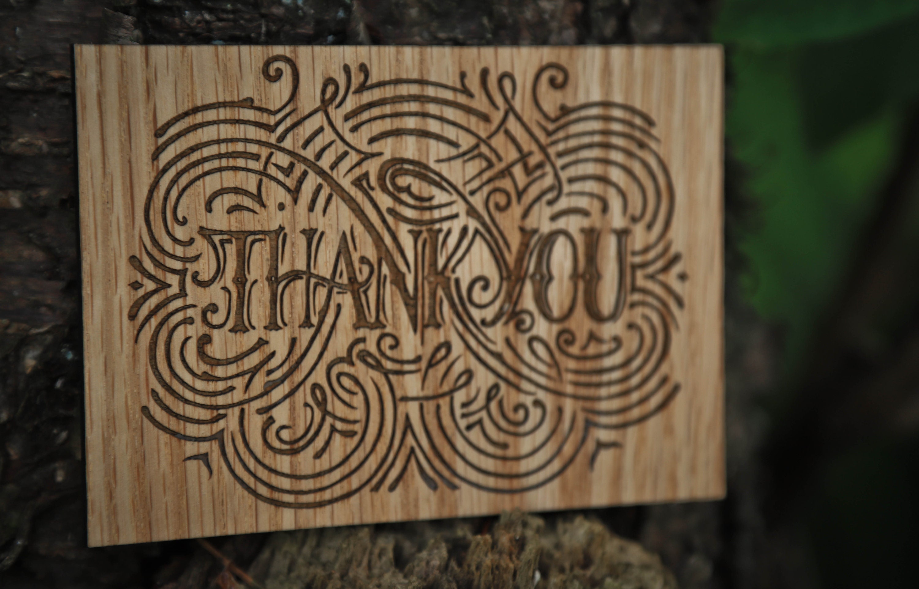 Thank You Wooden Card Wooden Wood Card Card Love Gift - Etsy