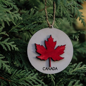 Canada Ornament, Maple Leaf Ornament, Wood Canada Ornament, Canadian ...