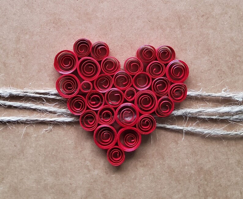 Handmade Quilled Heart Card - Etsy