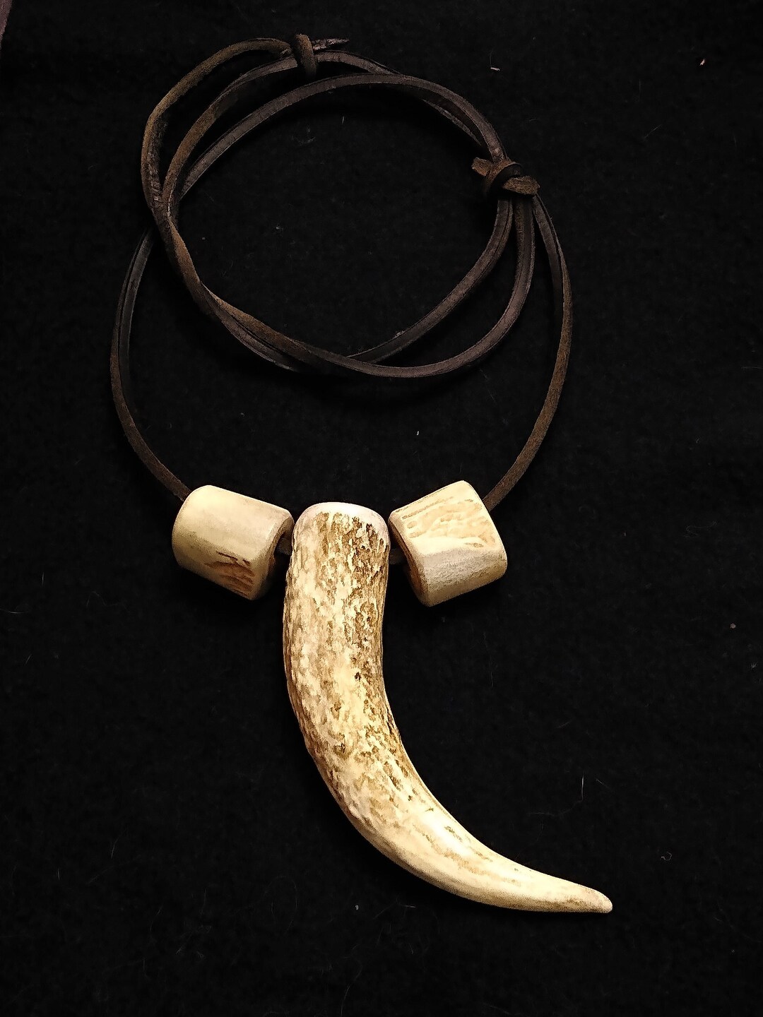 Real Elk Point & Real Whitetail Deer Bead Antler Necklace Elk - Etsy