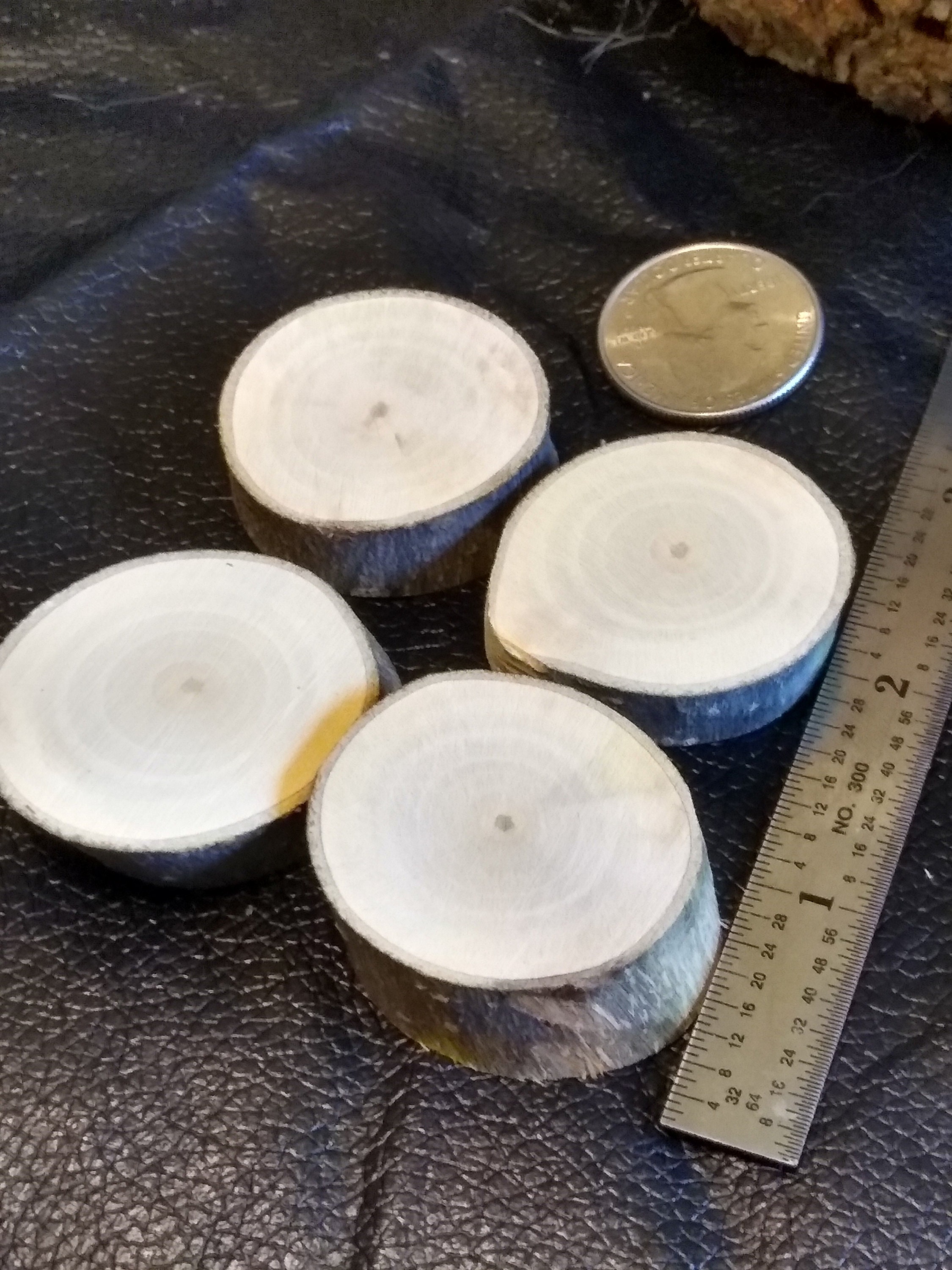Wood Button Blanks, Wooden Blanks , Medium Button Blank, Bark on ...