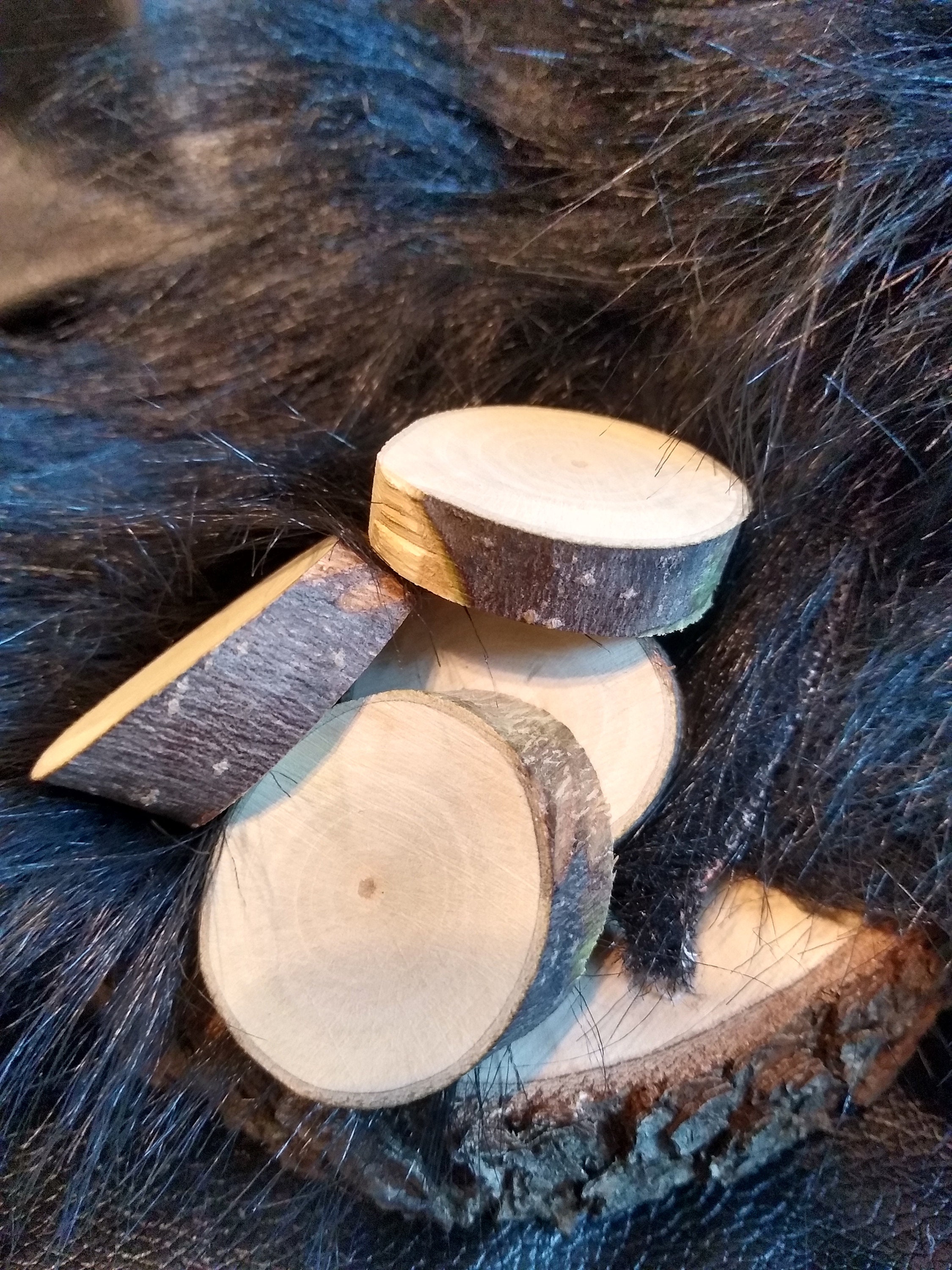 Wood Button Blanks, Wooden Blanks , Medium Button Blank, Bark on ...