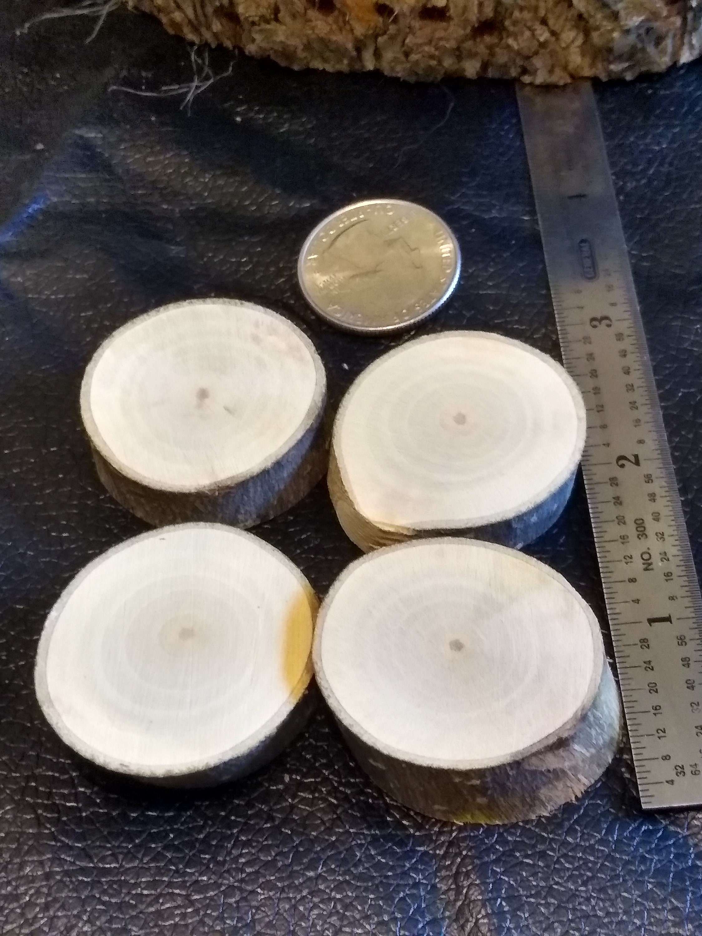 Wood Button Blanks, Wooden Blanks , Medium Button Blank, Bark on ...