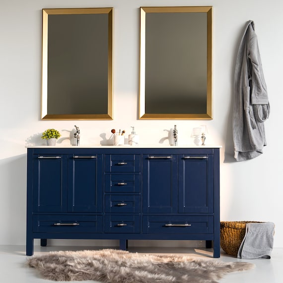 60 Inch Blue Bathroom Vanities vanity Base Only | Etsy