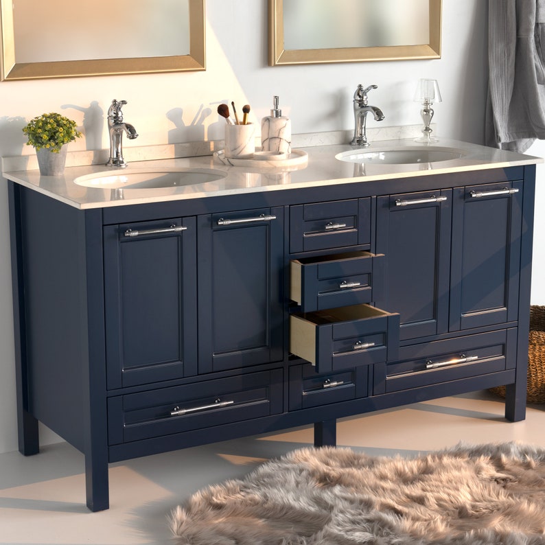 60 Inch Blue Bathroom Vanities vanity Base Only - Etsy