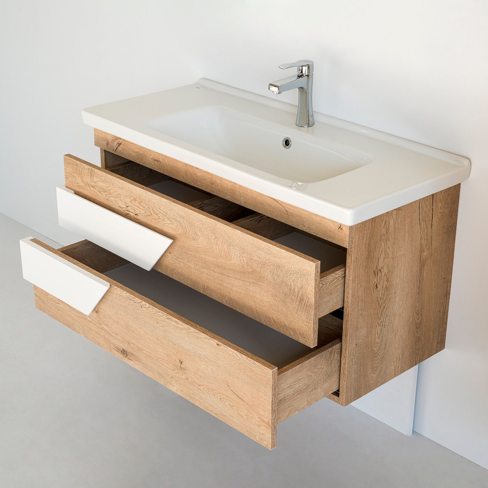 40 Inch OSCAR Floating Light Oak & White Single Sink Bathroom Vanity - Etsy