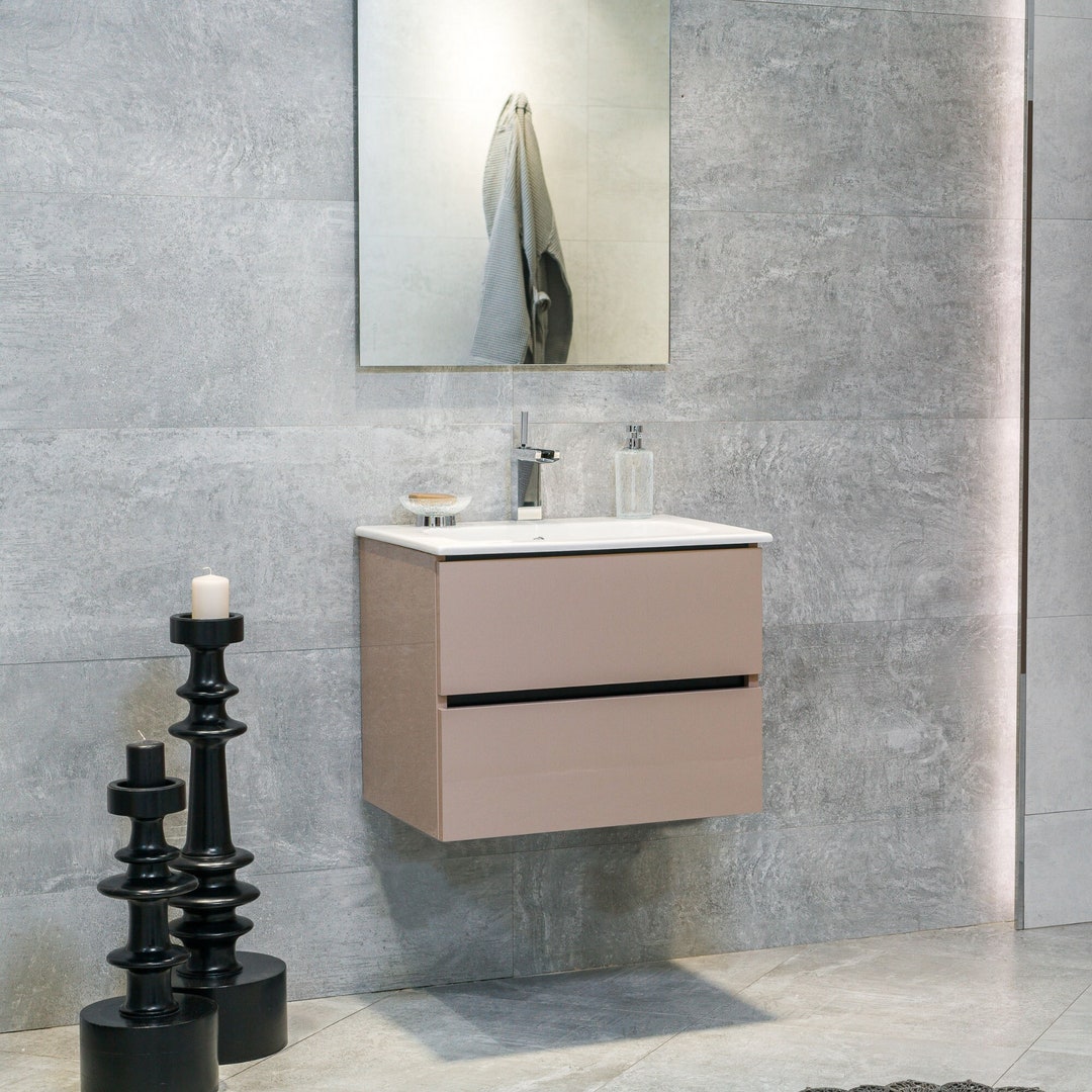 Veneto High Gloss Cappuccino Bathroom Vanity - Etsy