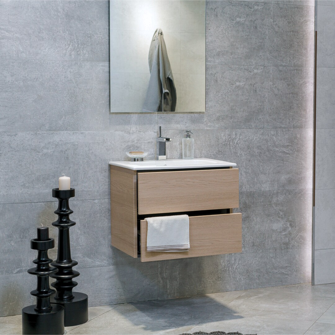 Veneto Floating Light Oak Bathroom Vanity - Etsy