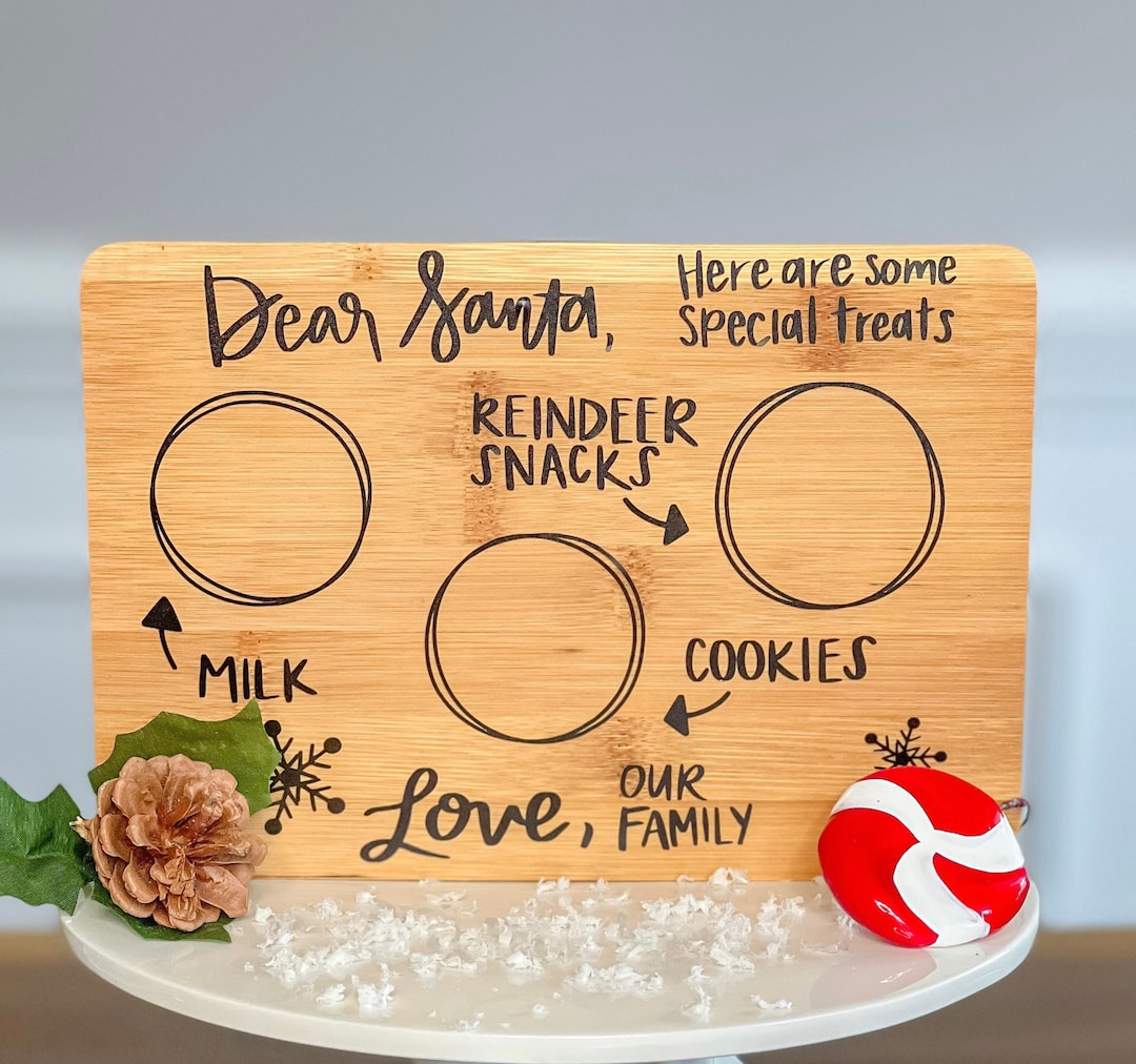 Santa Cookie and Milk Platter, Santa Treat Board, Santa Cookie Tray ...