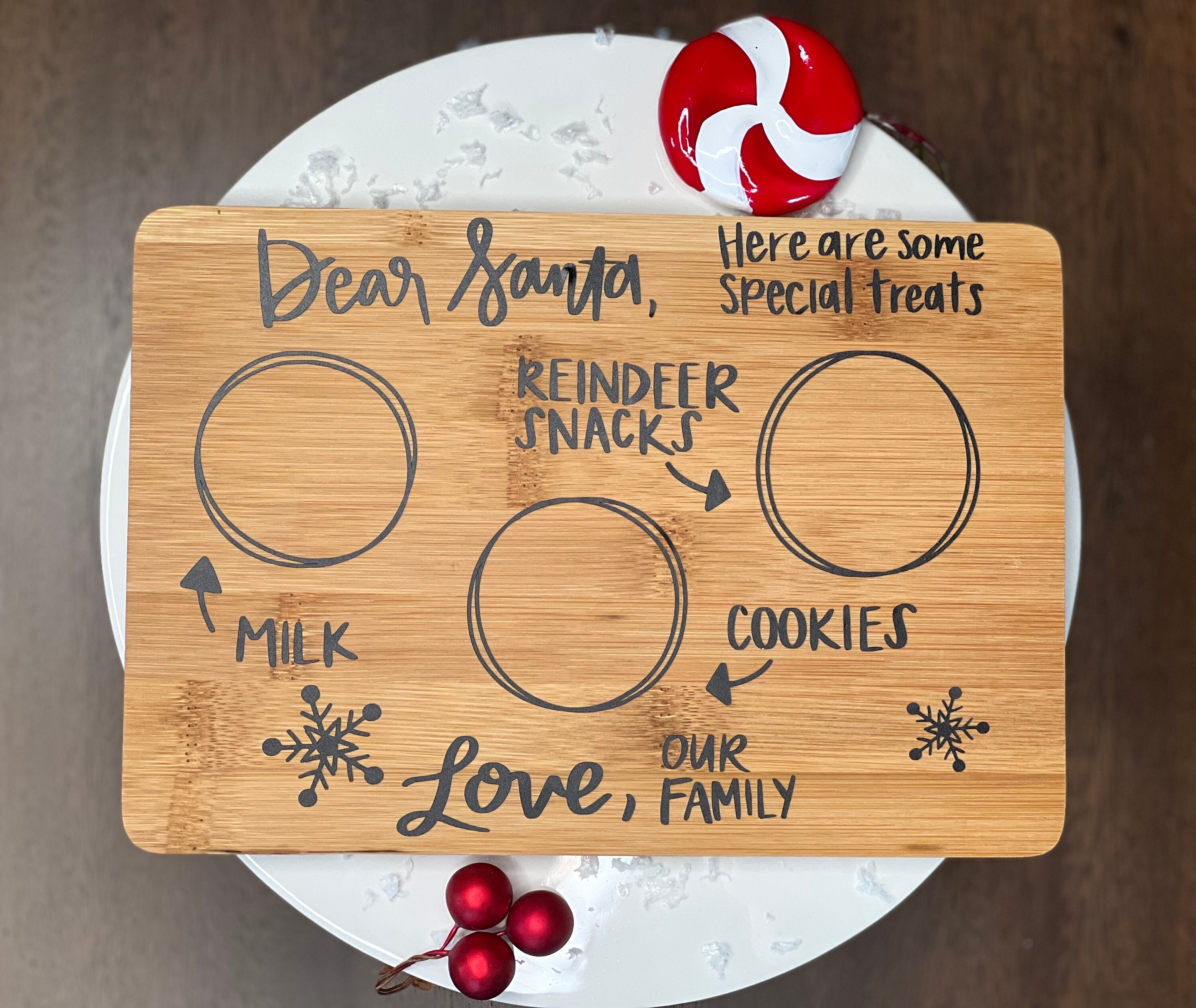 Santa Cookie and Milk Platter, Santa Treat Board, Santa Cookie Tray ...