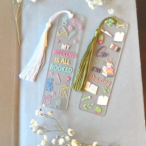 Book Lover Bookmark, Girly Acrylic Bookmark, Book Club Gift, Gifts for ...