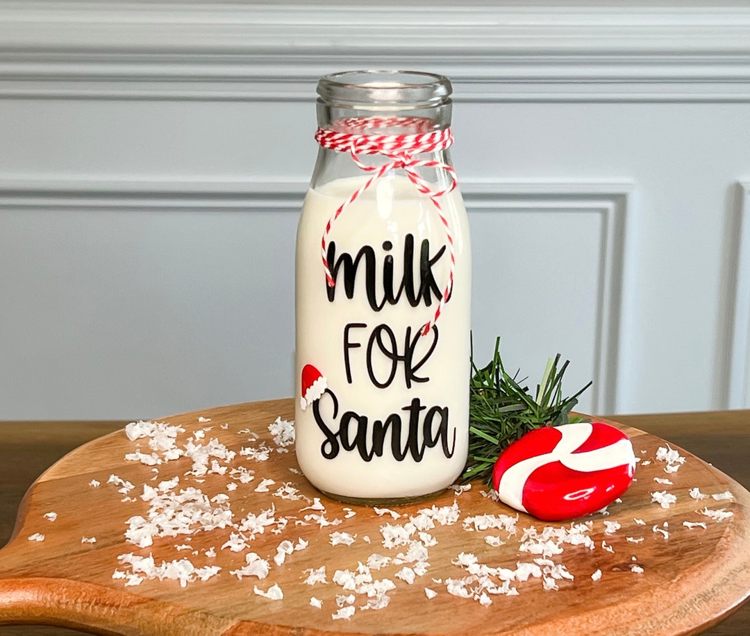 Milk for Santa Bottle, Santa Milk Bottle, Christmas Cup, Santa Glass ...