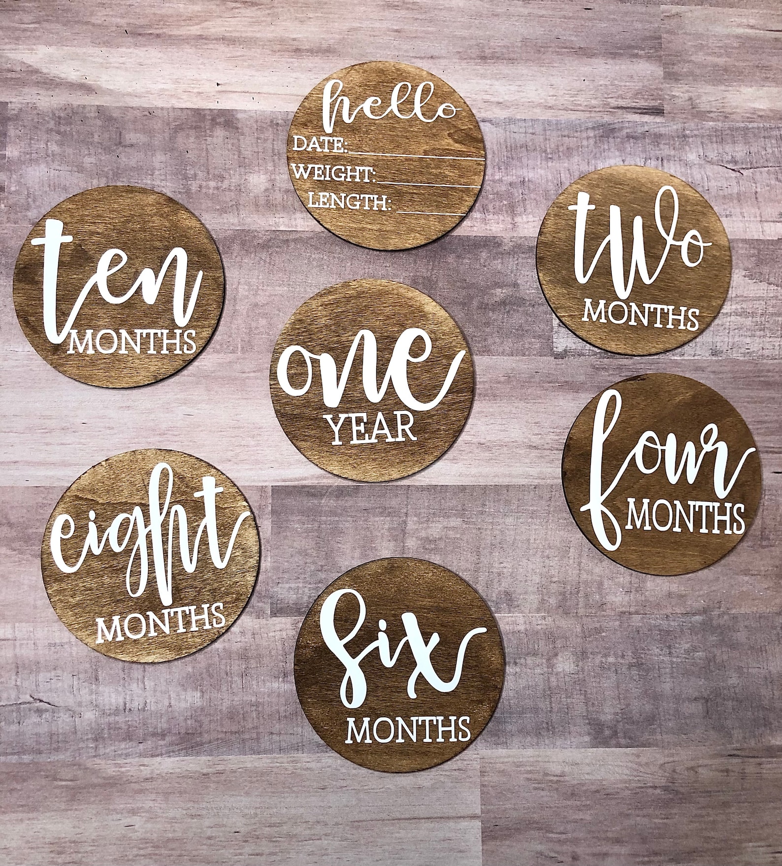 Monthly Milestone Markers Wooden Milestone Signs Baby - Etsy