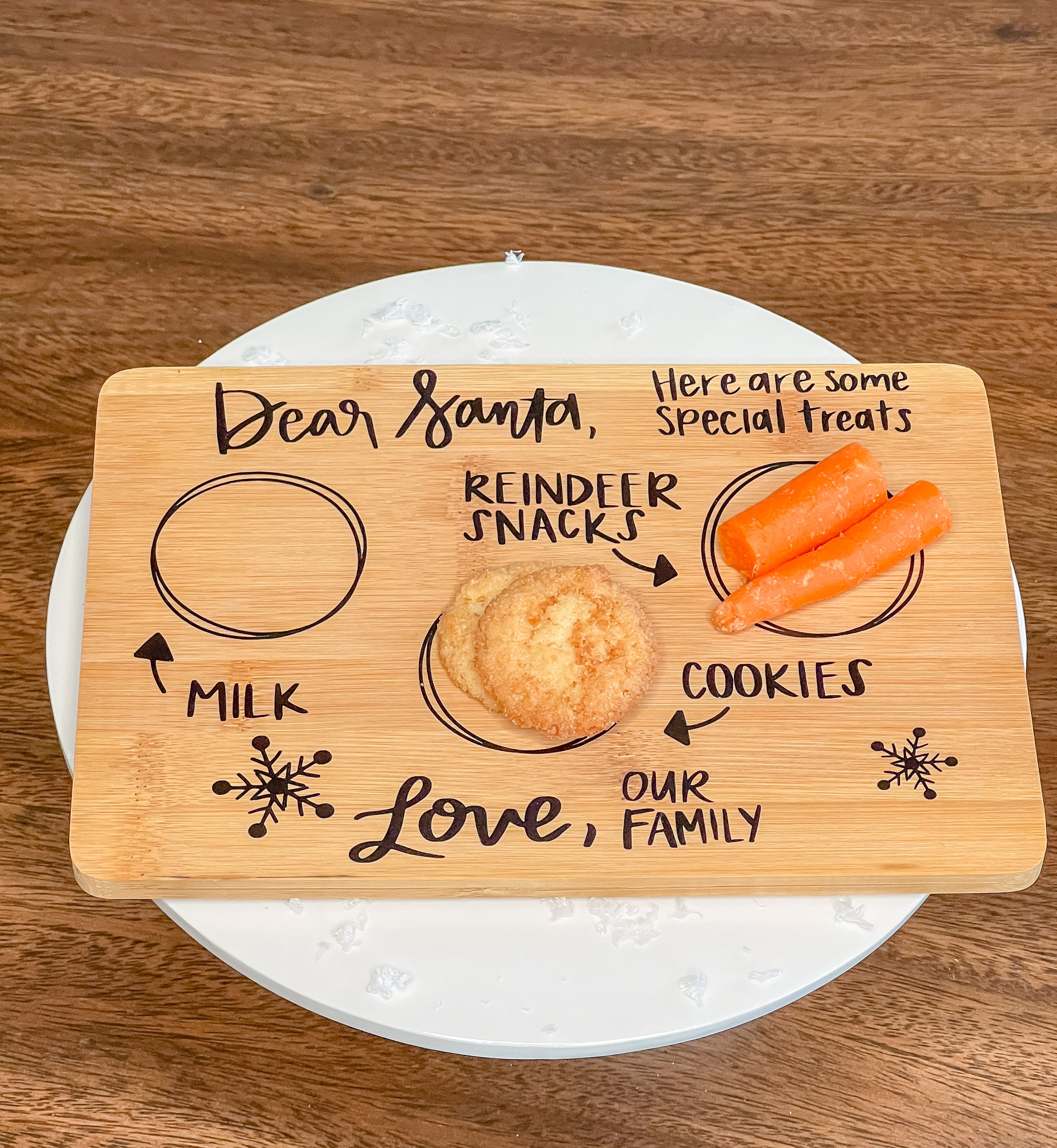 Santa Cookie and Milk Platter, Santa Treat Board, Santa Cookie Tray ...