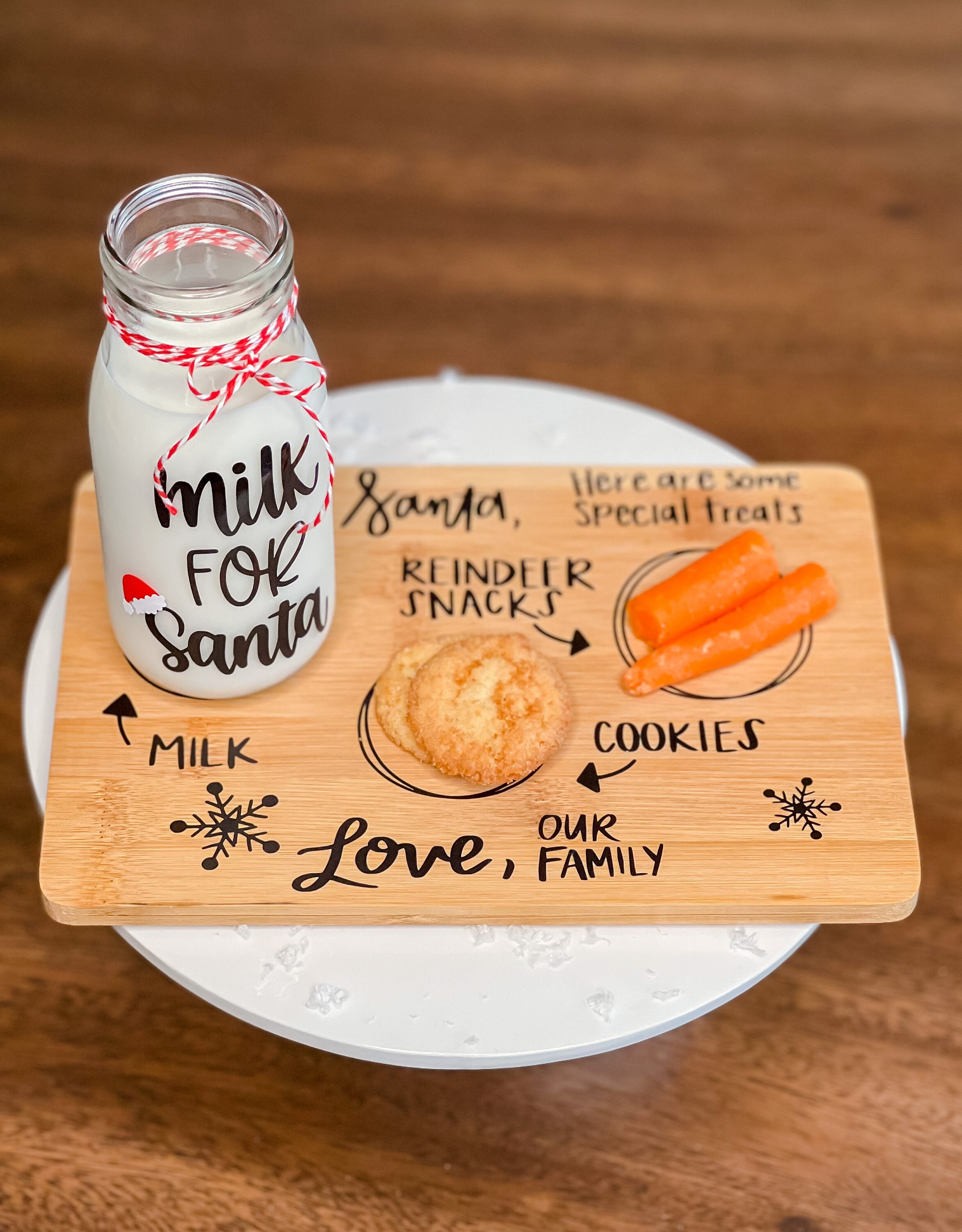 Santa Cookie and Milk Platter, Santa Treat Board, Santa Cookie Tray ...