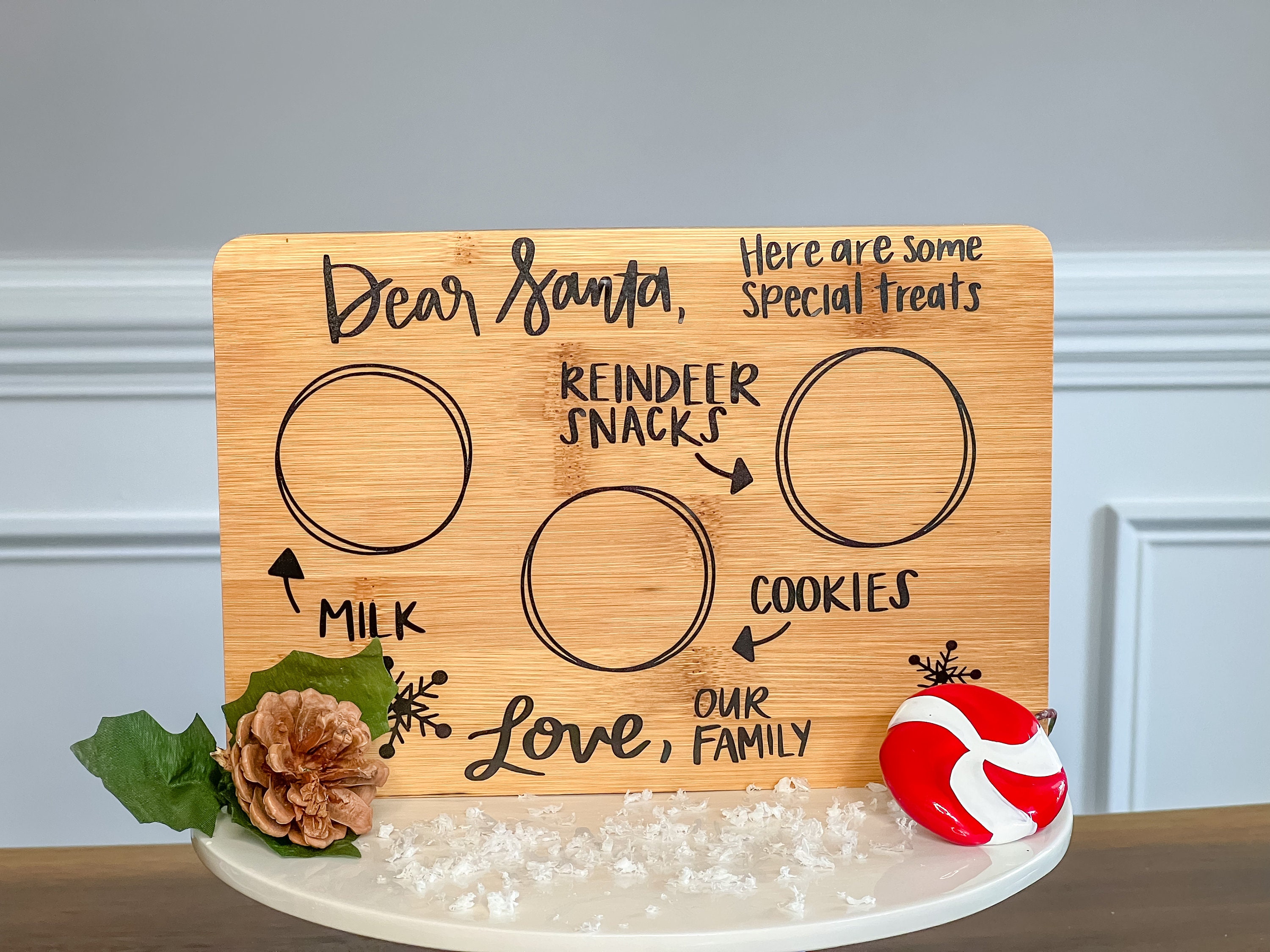 Santa Cookie and Milk Platter, Santa Treat Board, Santa Cookie Tray ...