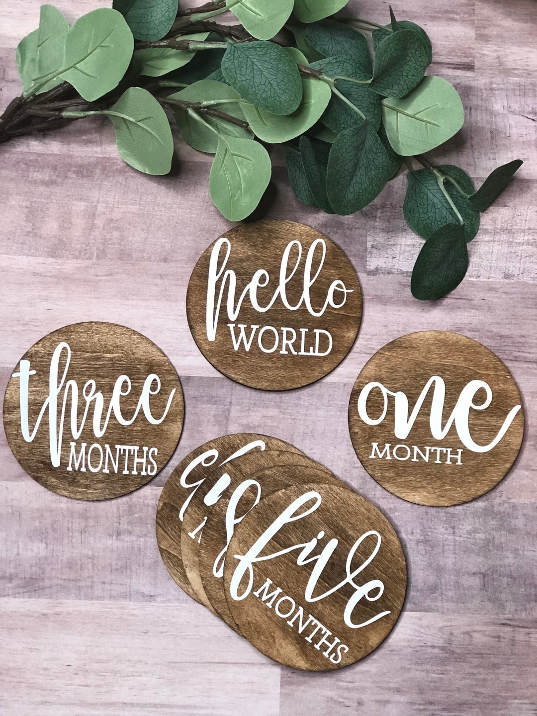 Monthly Milestone Markers, Wooden Milestone Signs, Baby Milestone Cards ...