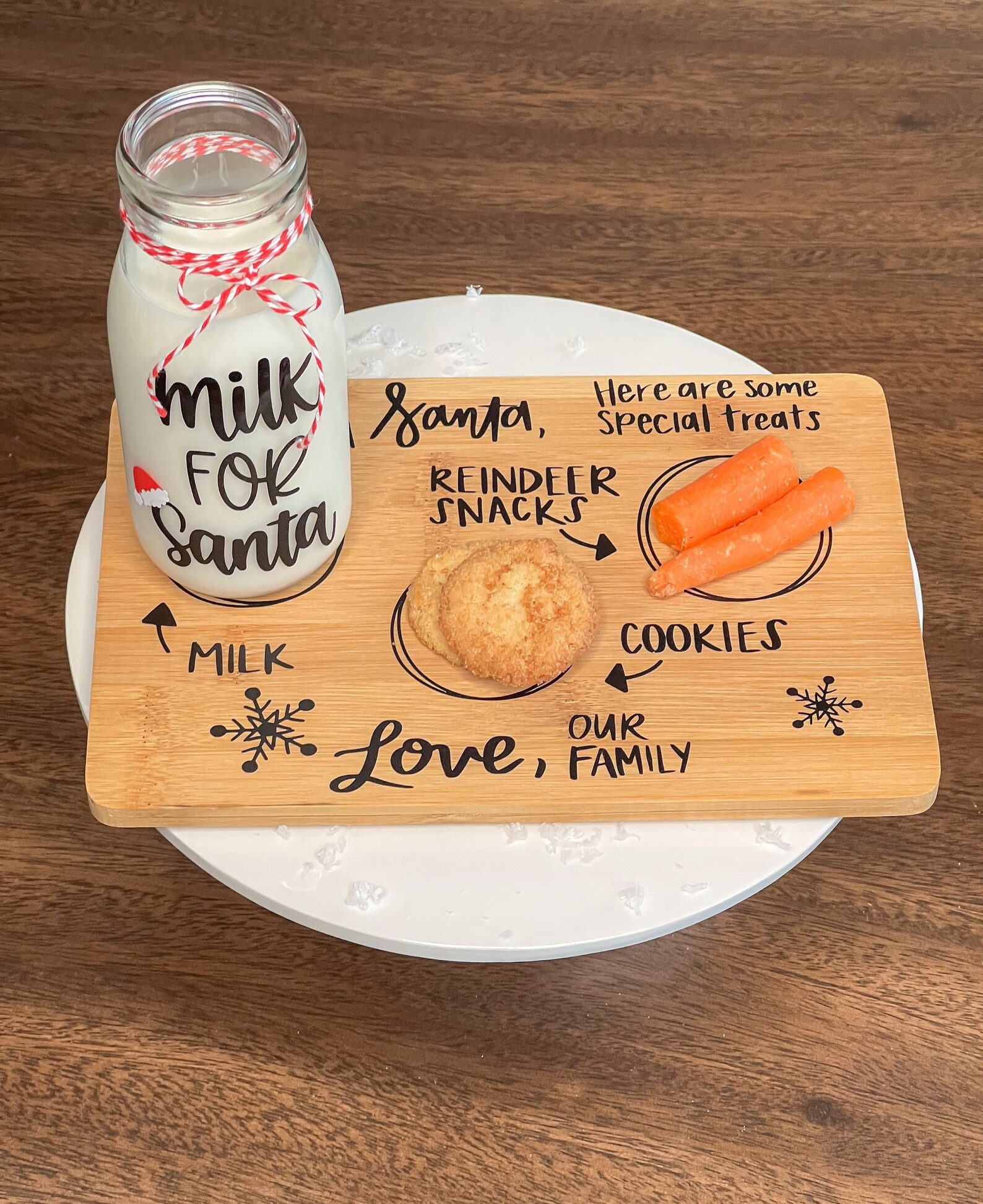 Santa Cookie and Milk Platter, Santa Treat Board, Santa Cookie Tray ...