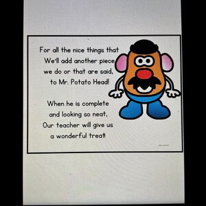 Potato Head Behavior Tracker - Printable for Elementary Students ...