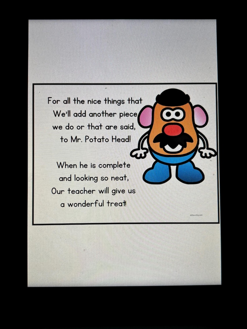 Potato Head Behavior Tracker - Printable for Elementary Students ...