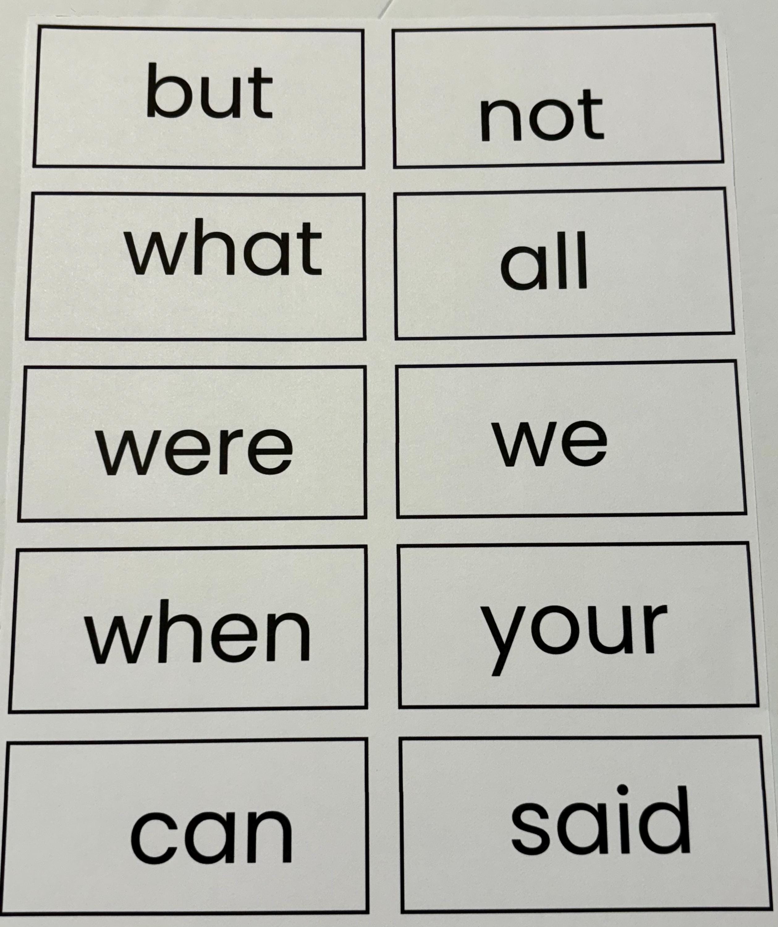 Part 2 - 50 Sight Words Printable Flashcards - From Fry's First 100 ...